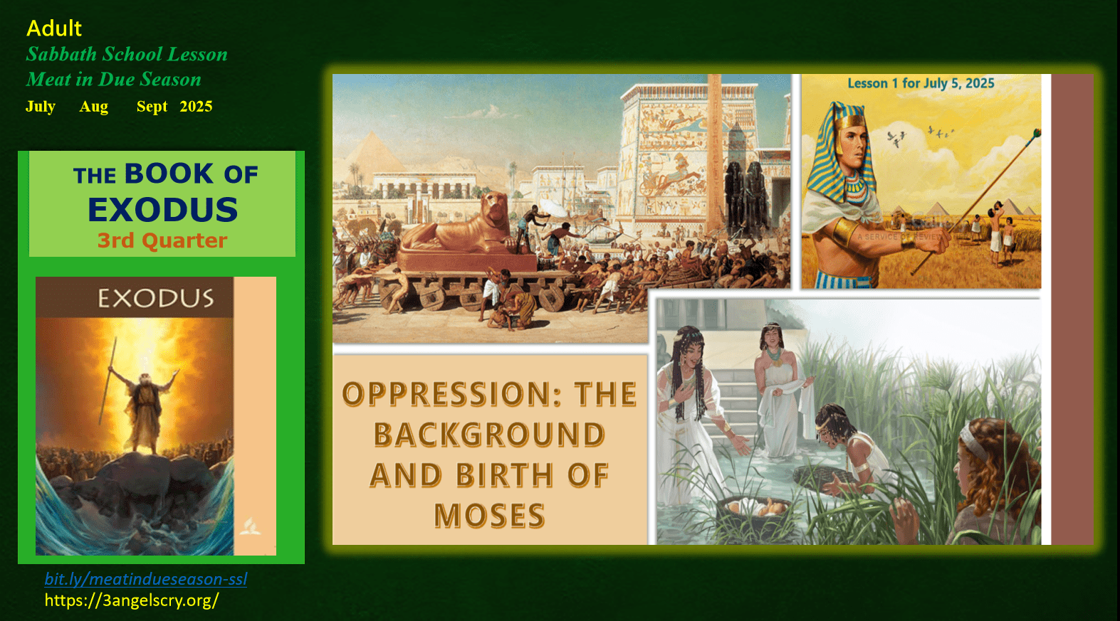 PDF: SS25-Q3-L1 - Oppression: The Background and the Birth of Moses | 3 ANGELS' CRY